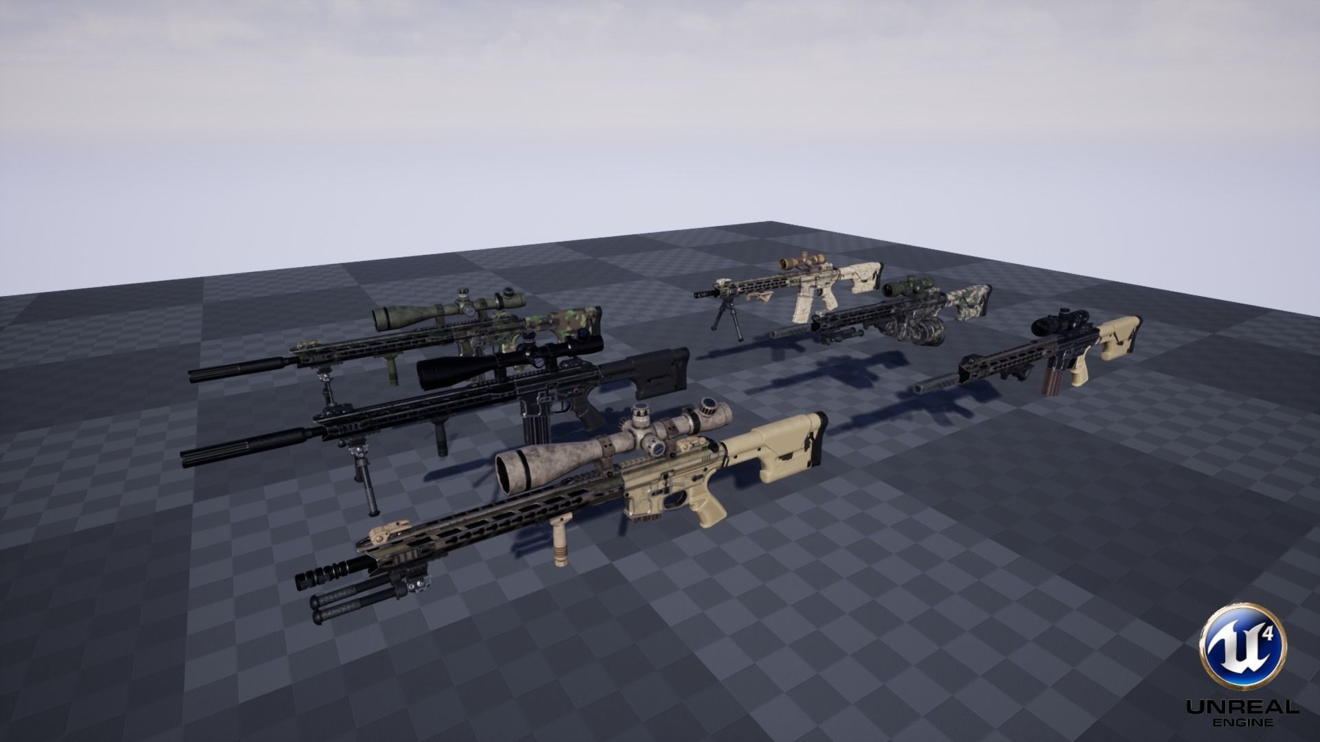 3D model Modular Combat Rifle-Designated Marksman Variant VR / AR / low ...