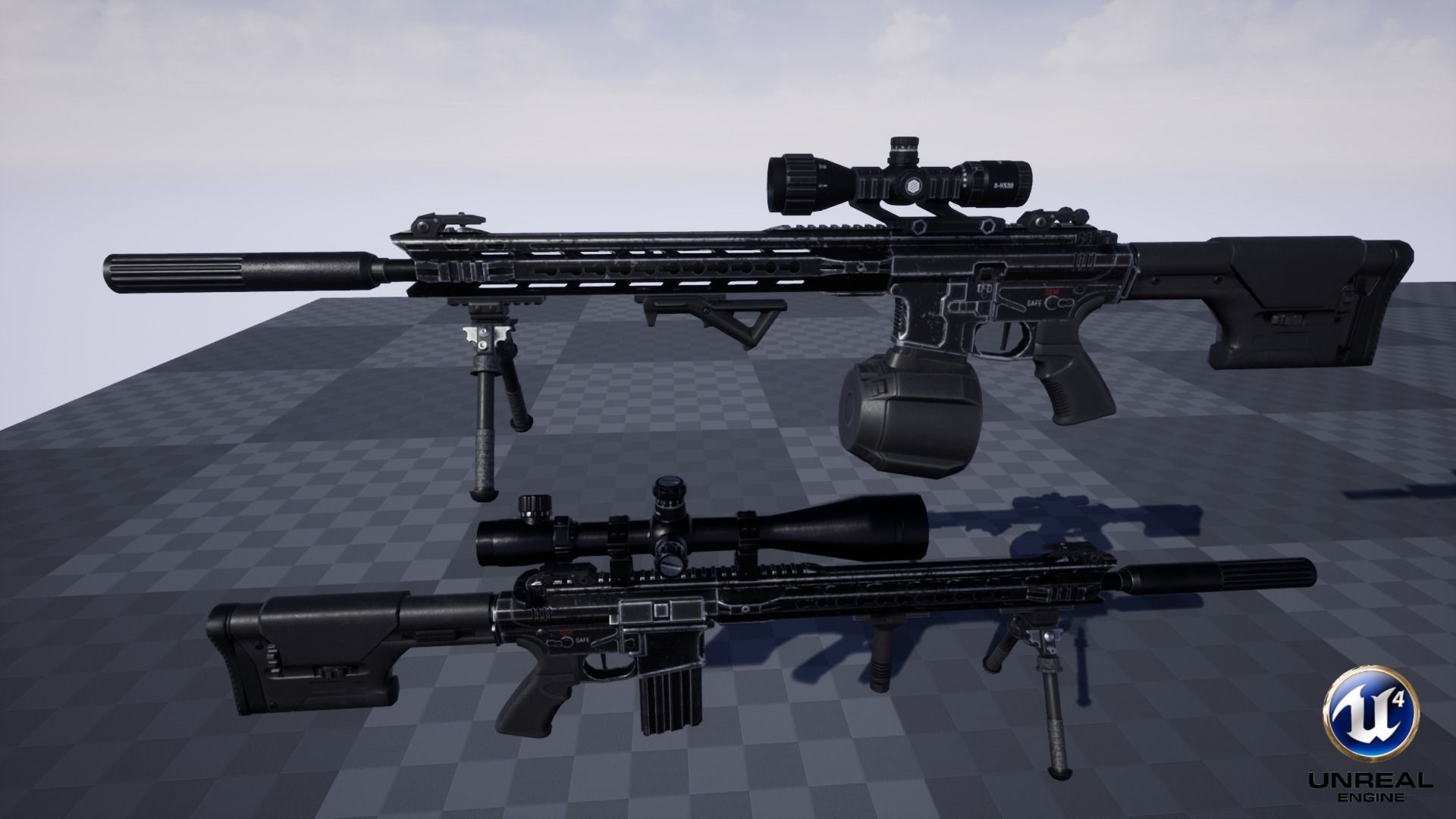 3D model Modular Combat Rifle-Designated Marksman Variant VR / AR / low ...