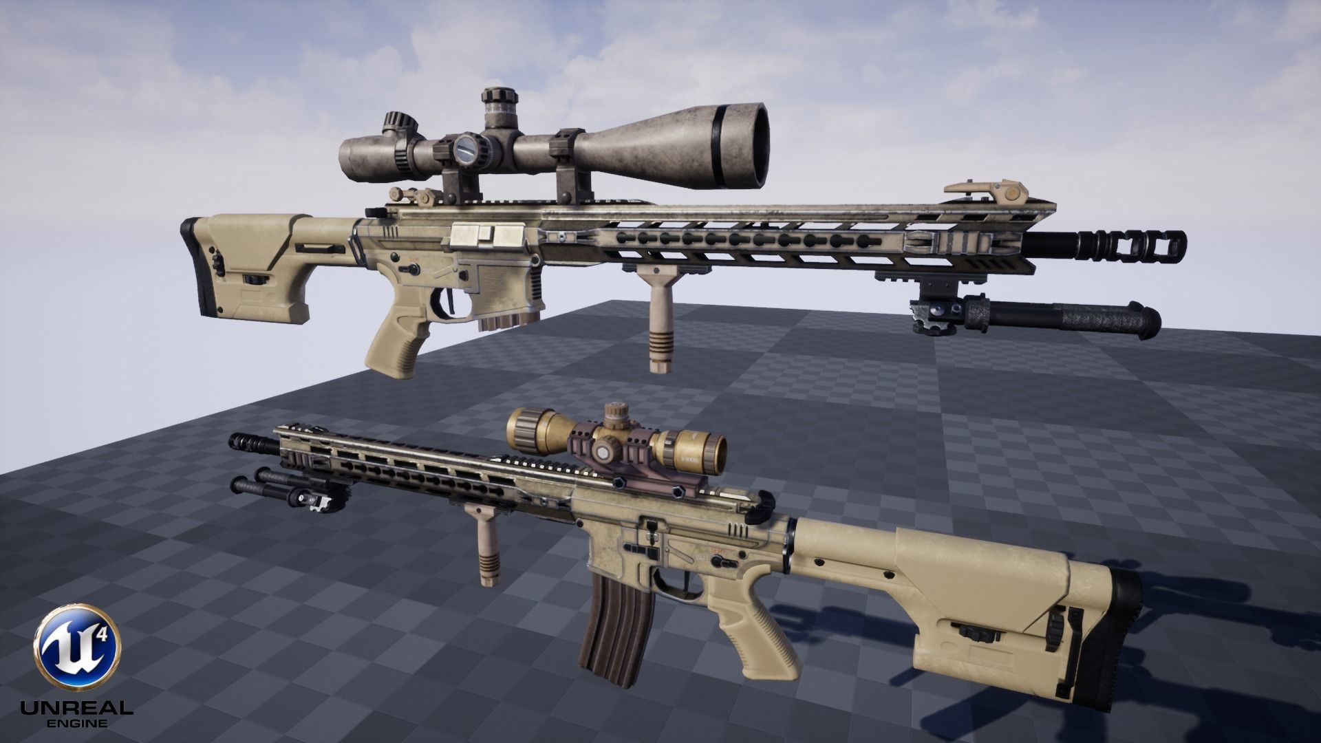 3D model Modular Combat Rifle-Designated Marksman Variant VR / AR / low ...