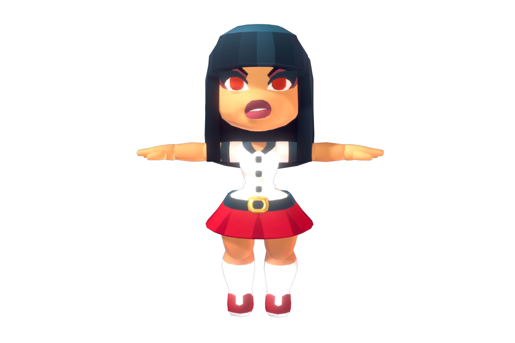 3D model Kung Fu School Girl Kyoshi - Proto Series VR / AR / low-poly ...