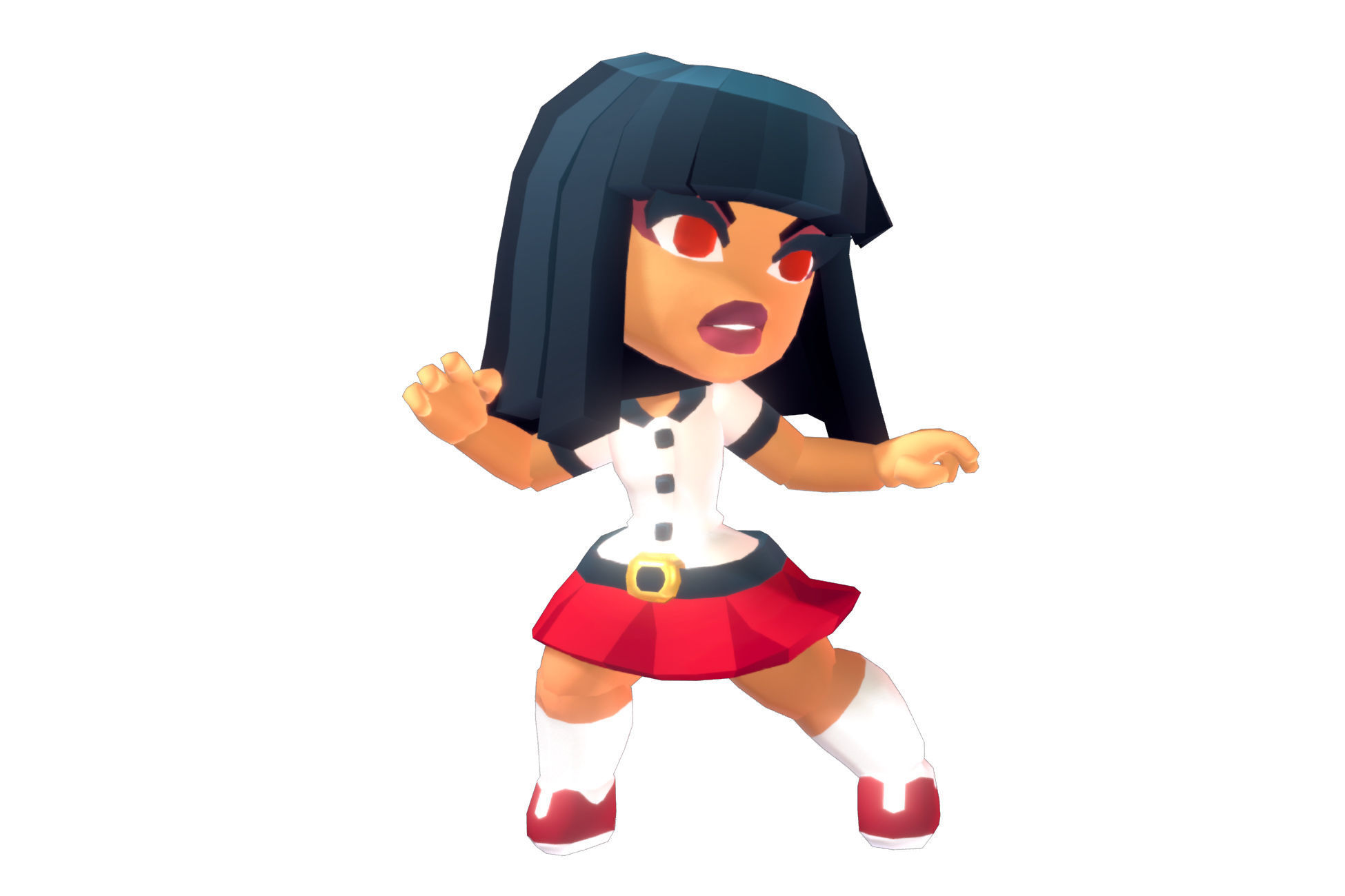 3D model Kung Fu School Girl Kyoshi - Proto Series VR / AR / low-poly ...