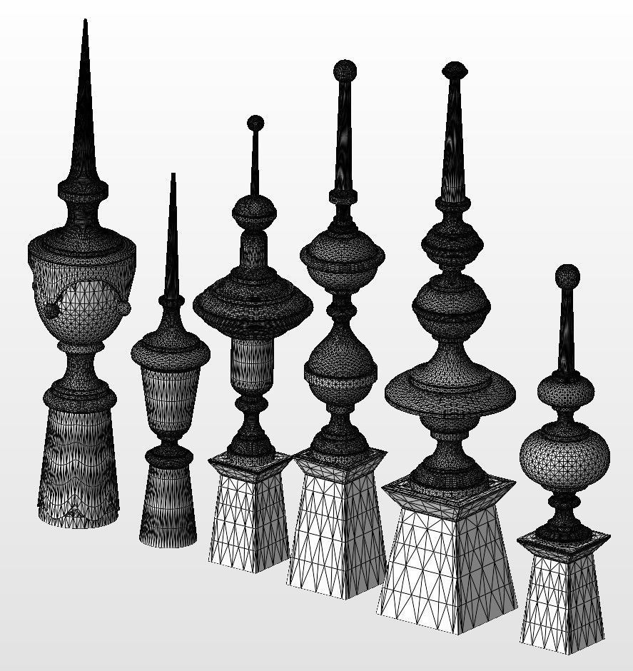 Architectural Metal Finials 0098 13-18 3D model | CGTrader