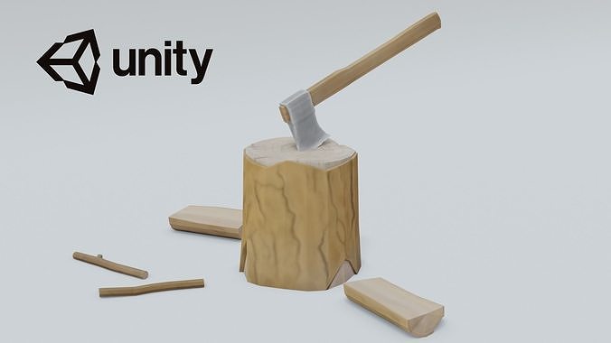 3D model Lumberjack axe - firewood and log VR / AR / low-poly | CGTrader