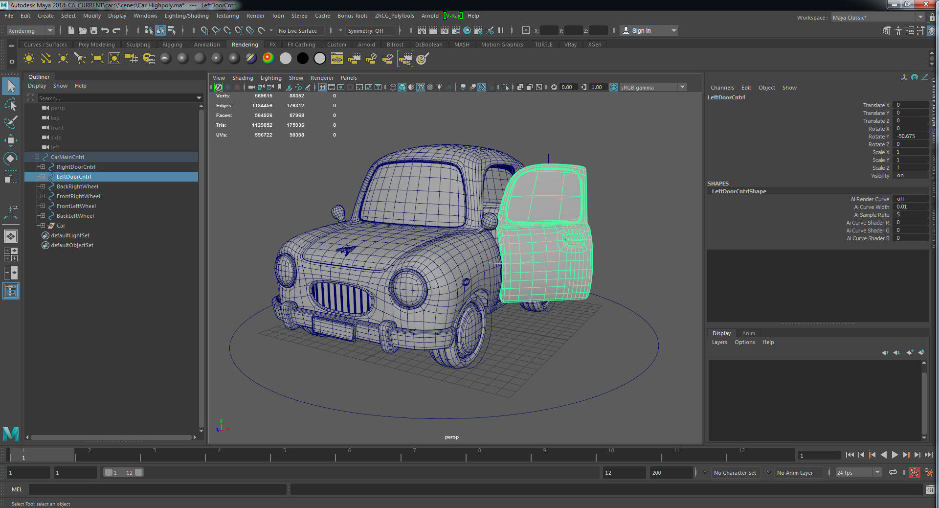 Cartoon Car Rig 3D model rigged | CGTrader