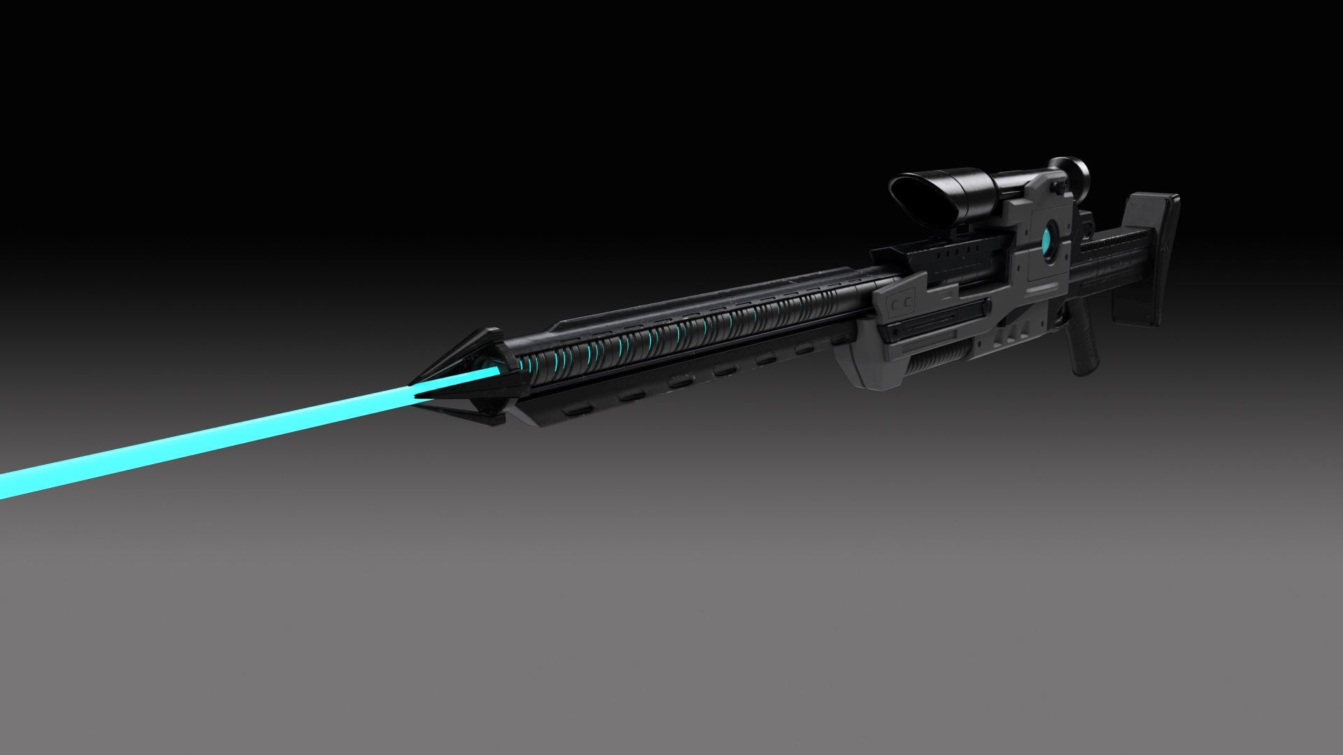 Energy or Laser Rifle Concept v02 3D model | CGTrader