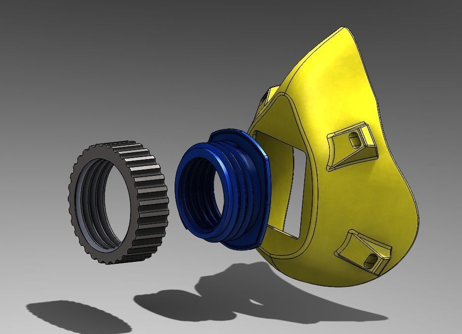 Face mask usable with comercial and improvised filters free 3D model 3D ...