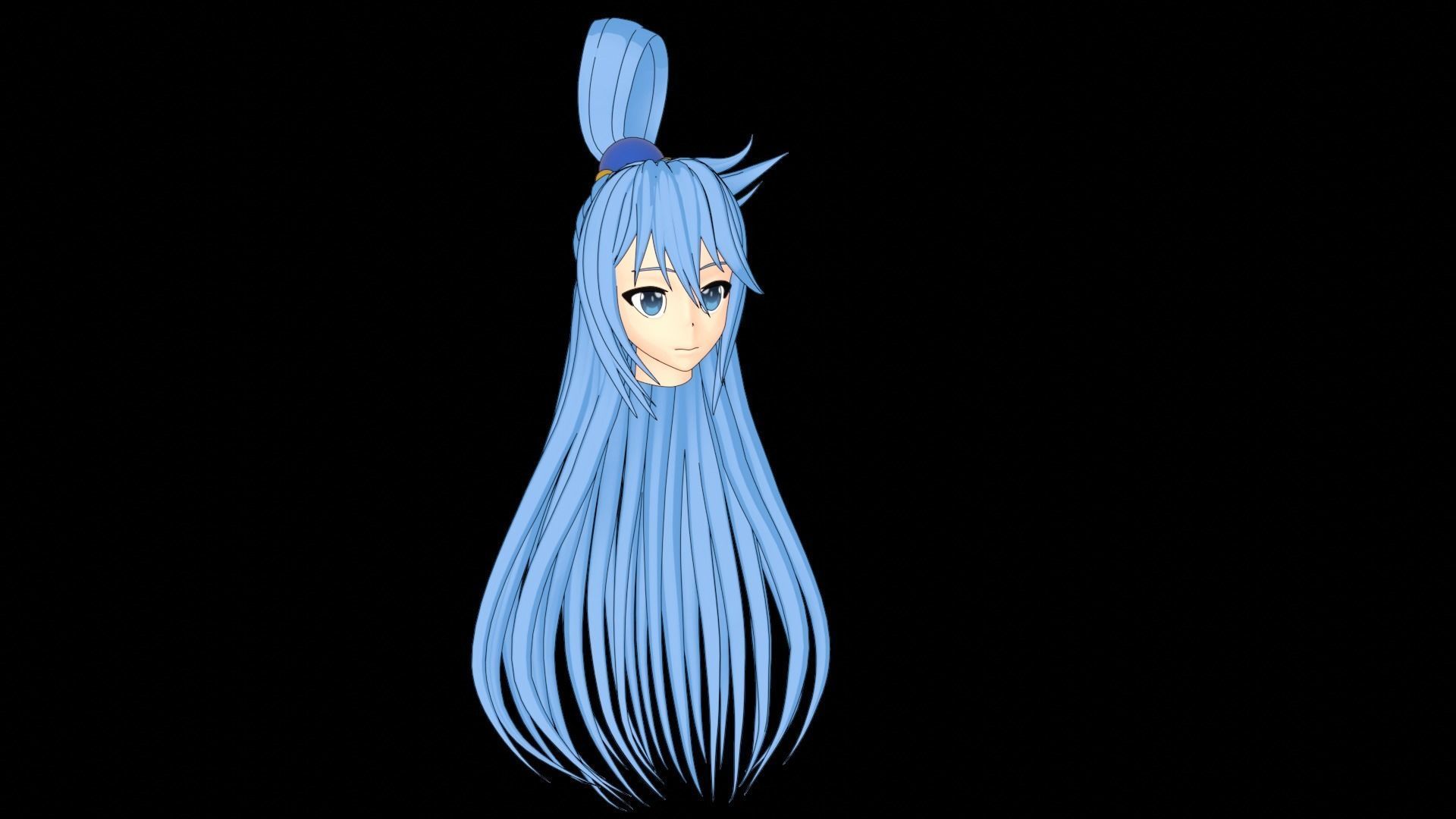 Aqua Hairstyle bust 3D model | CGTrader