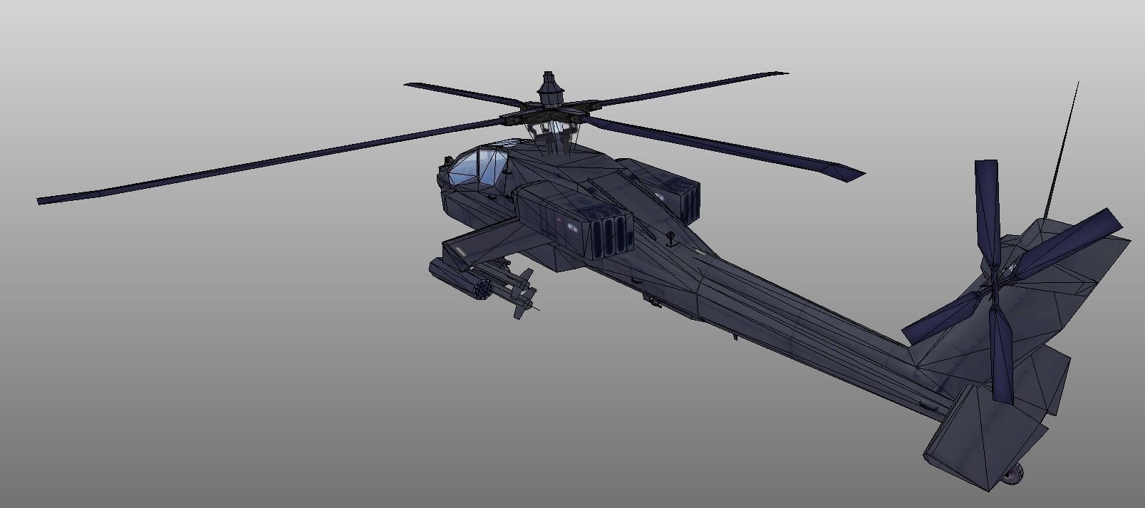 3D model Boeing AH-64 Apache low poly 3d model VR / AR / low-poly ...