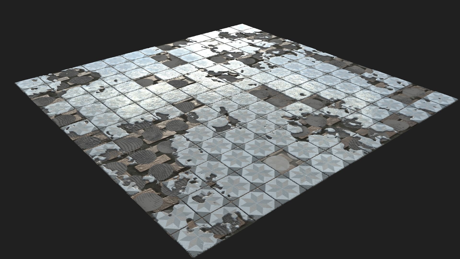 3D model Broken Tiles on Bricks texture VR / AR / low-poly | CGTrader
