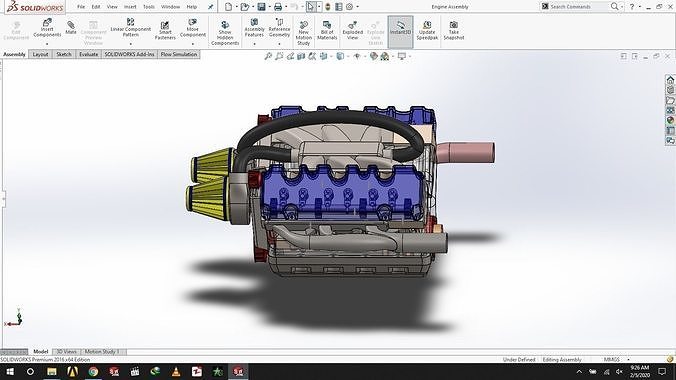 V 6 Engine 3D model animated | CGTrader
