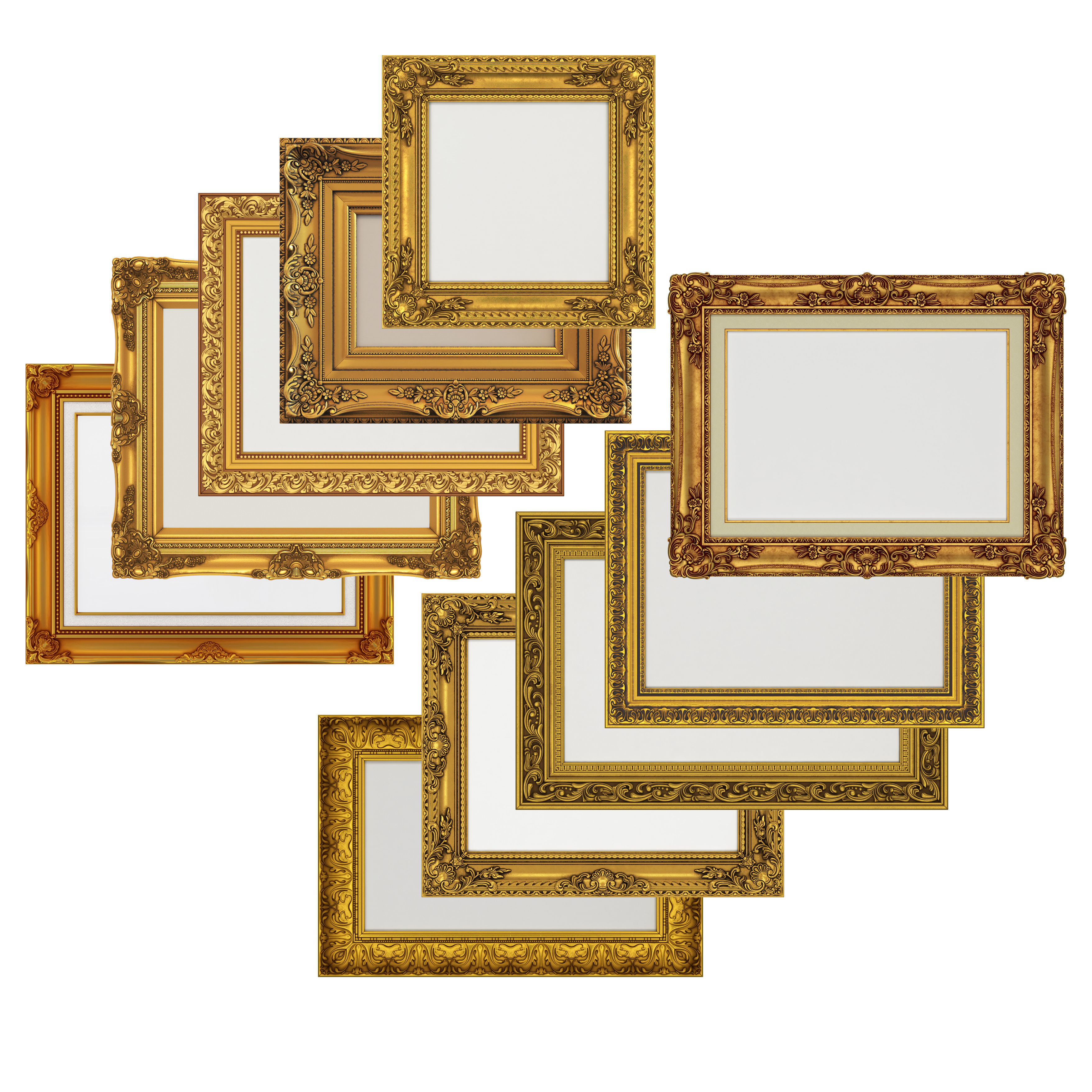 Collection of 3d models Frame picture gold v1 3D model | CGTrader