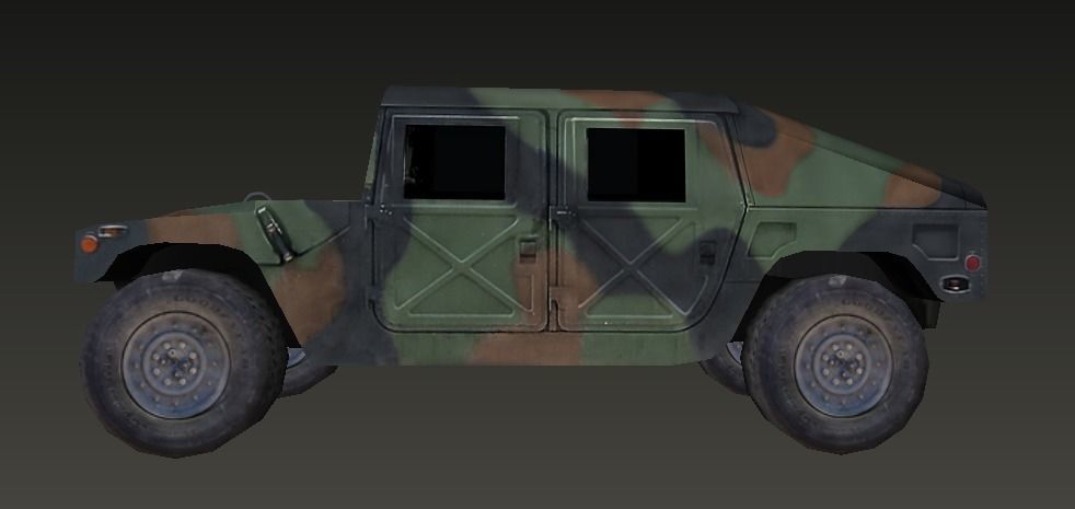 3D model Humvee low-poly 3d model military vehicle in camouflage VR ...