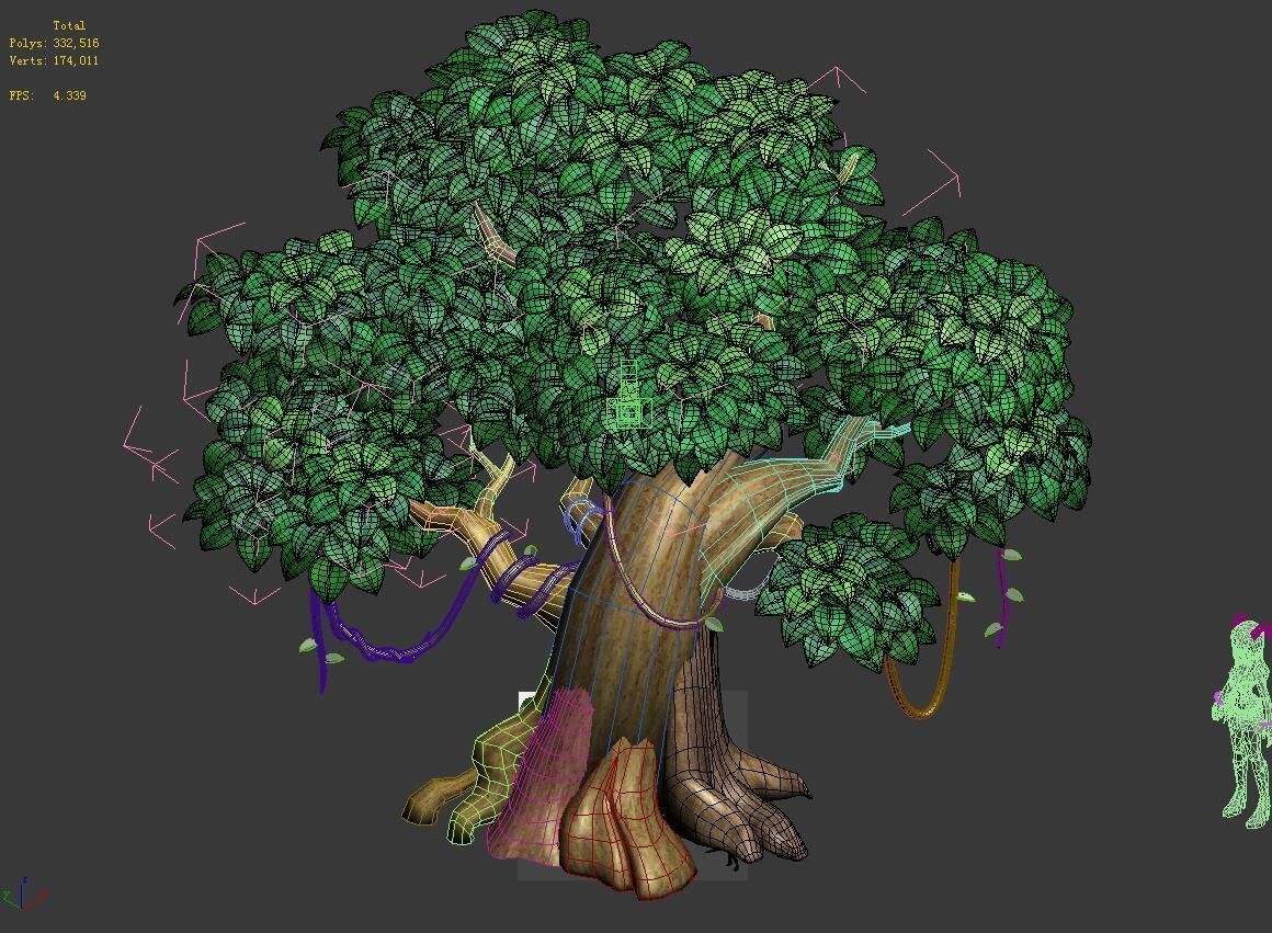 Cartoon forest - big tree 01 3D model | CGTrader