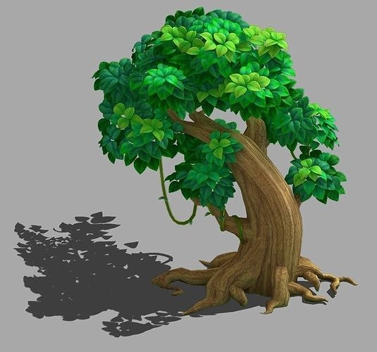 Cartoon forest - big tree 02 3D model | CGTrader