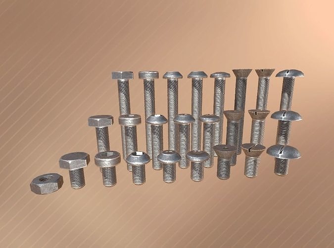 3D model Bolt Set VR / AR / low-poly | CGTrader
