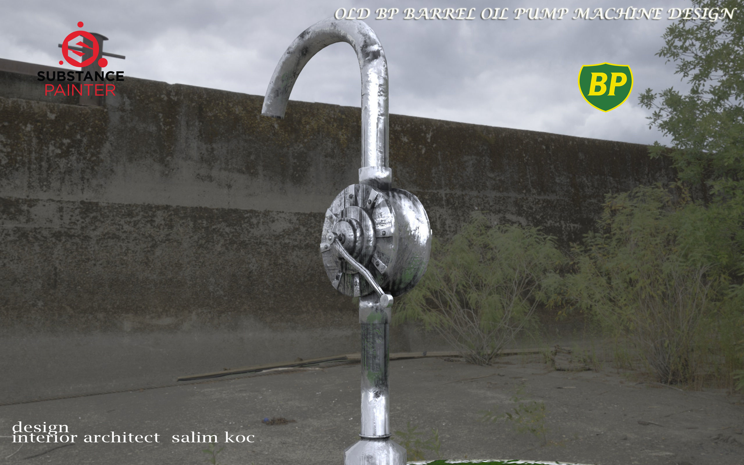 3D model OLD BP BARREL OIL PUMP DESIGN VR / AR / low-poly | CGTrader