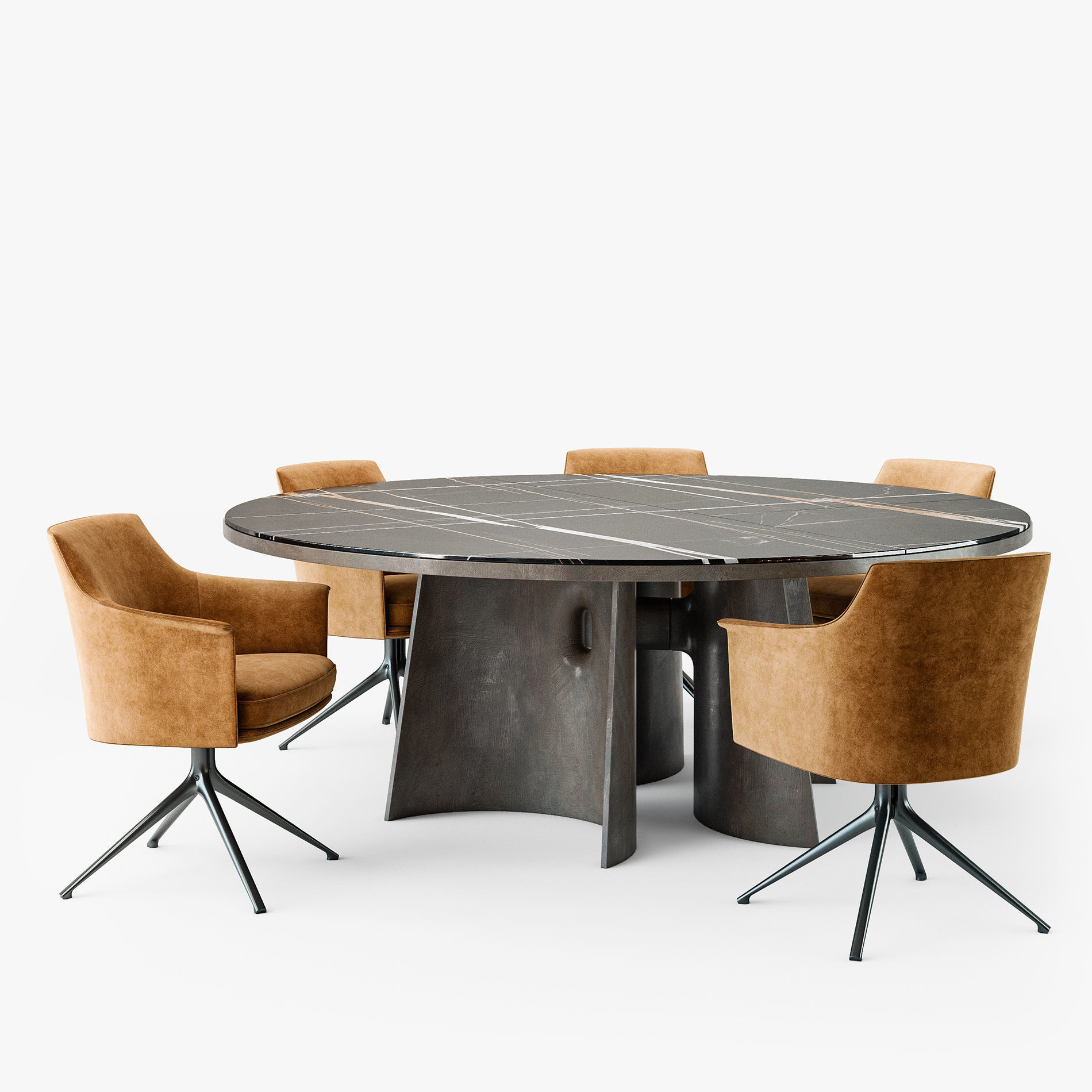 Poliform Kensington round table Stanford chair 3D model | CGTrader