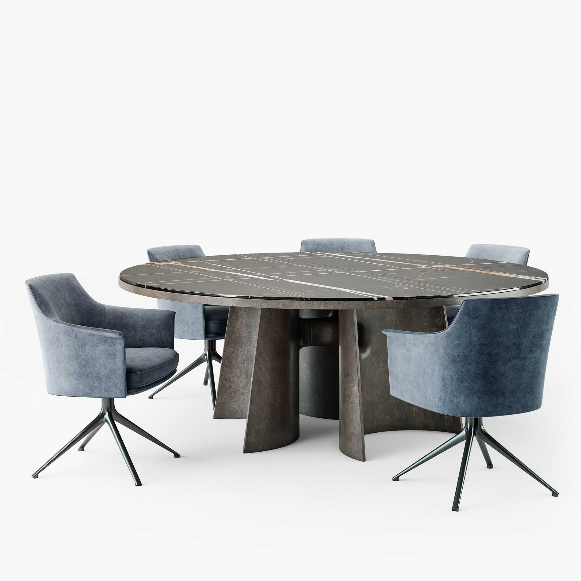 Poliform Kensington round table Stanford chair 3D model | CGTrader