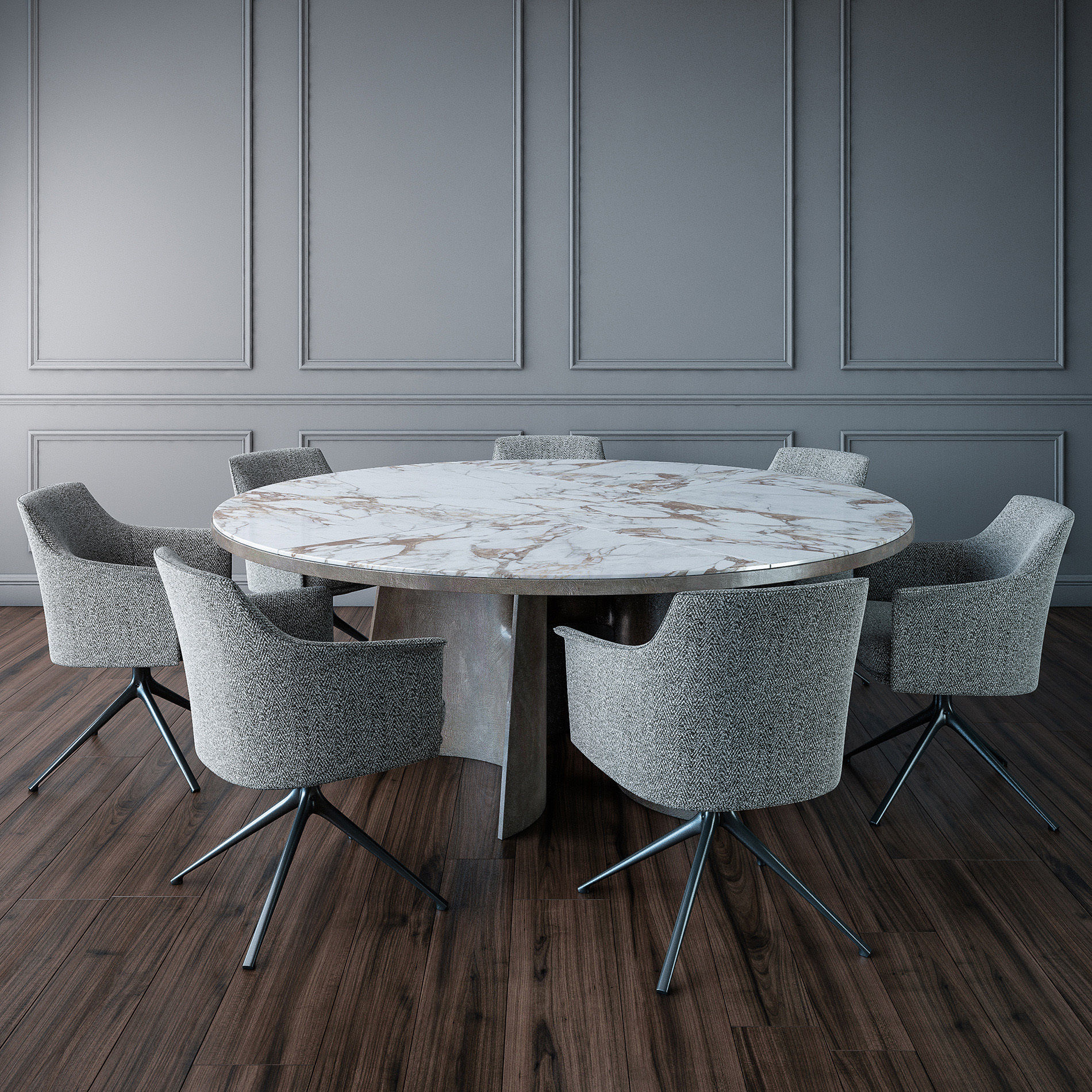 Poliform Kensington round table Stanford chair 3D model | CGTrader