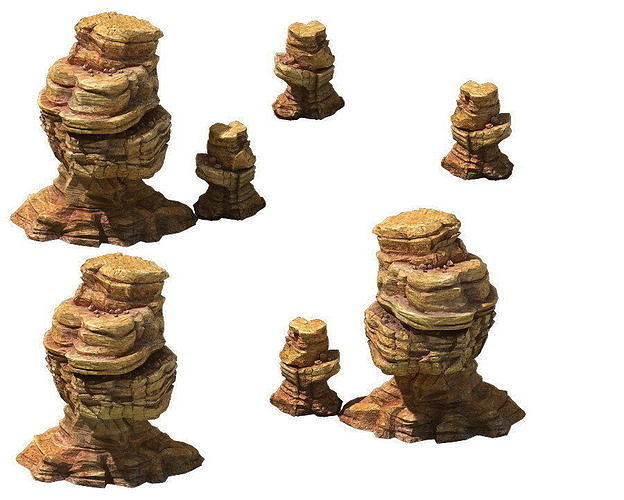 Game Model - Desert Gobi - Wind Stone 07 3D model | CGTrader