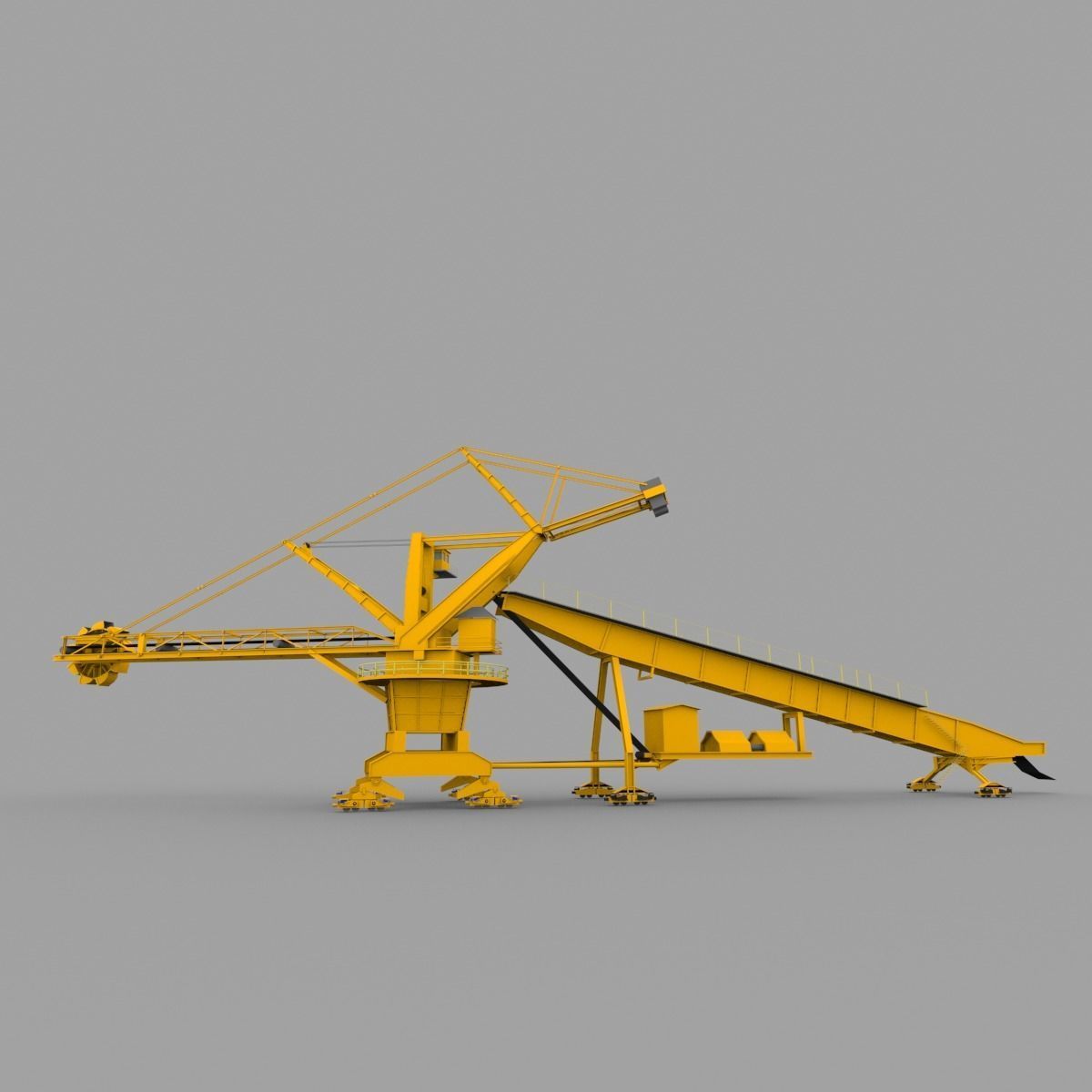 stacker reclaimer 3D model rigged | CGTrader