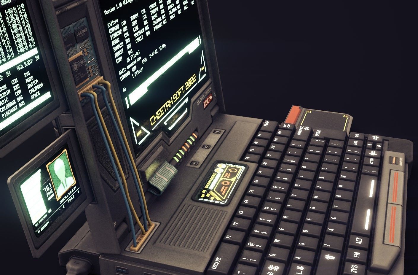 3D model Lowpoly Game Ready Cyberpunk Laptop VR / AR / low-poly | CGTrader