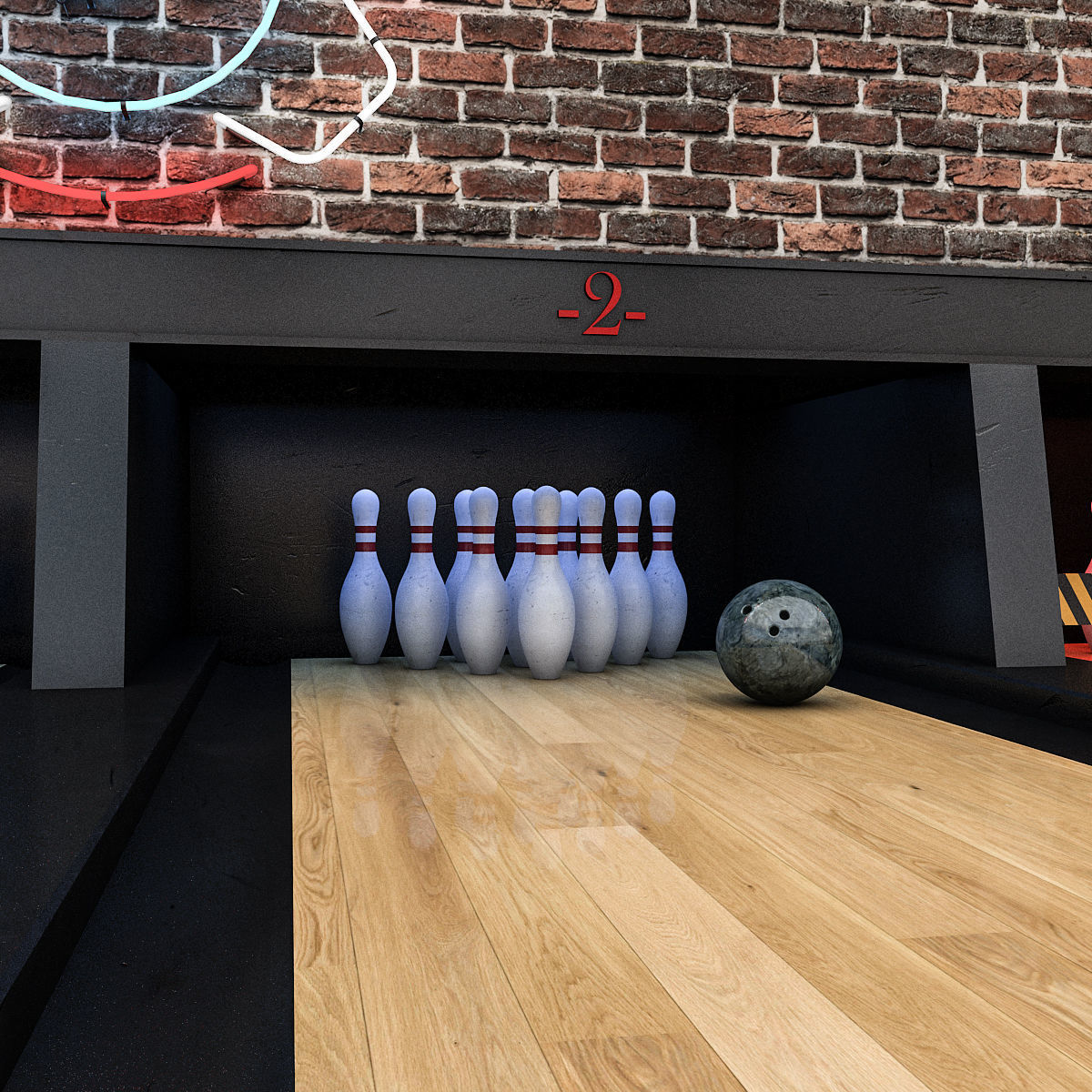 3D model Bowling Alley 3D Model VR / AR / low-poly | CGTrader