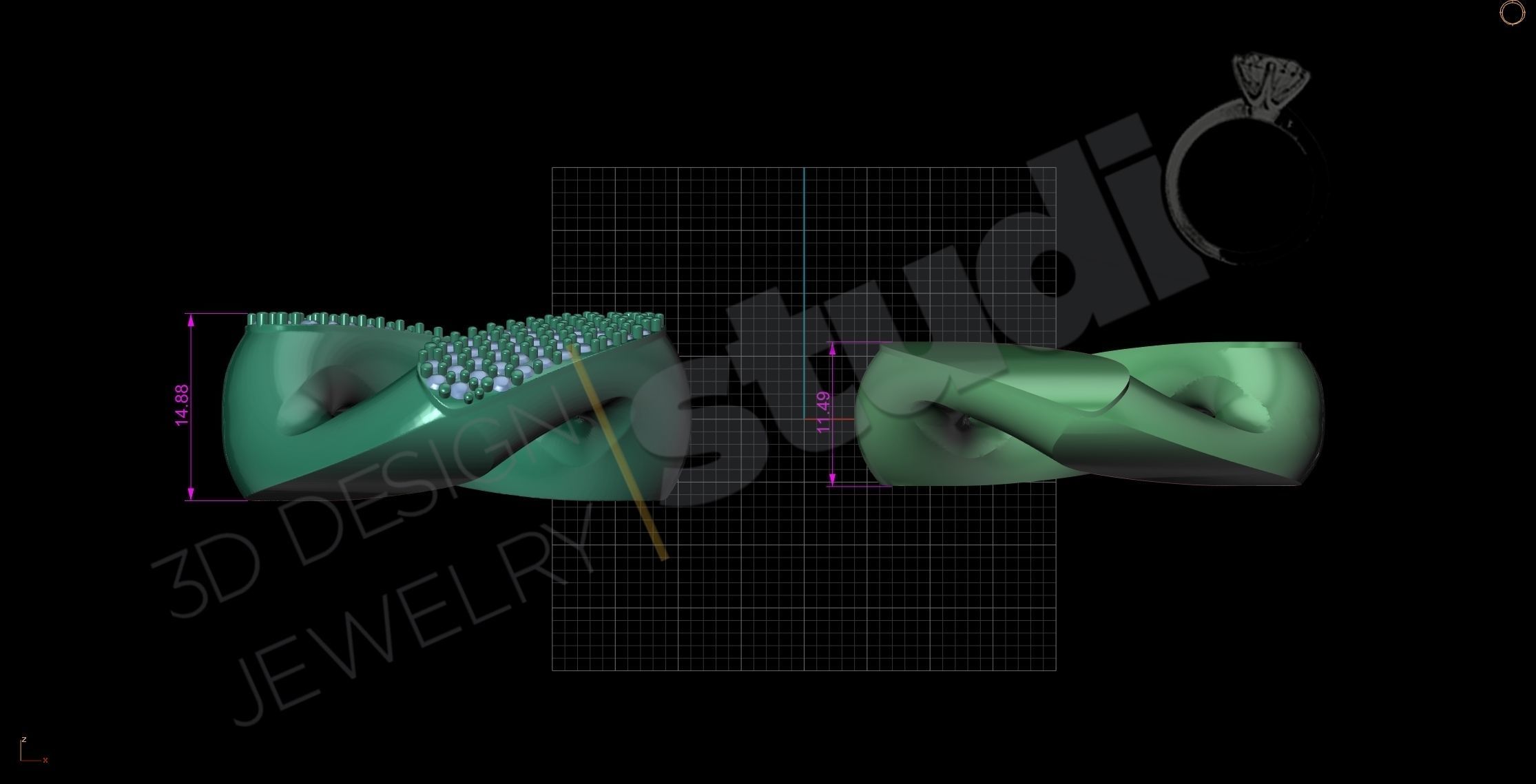 Cuban chain link 3d model with and without stones 3D model 3D printable ...