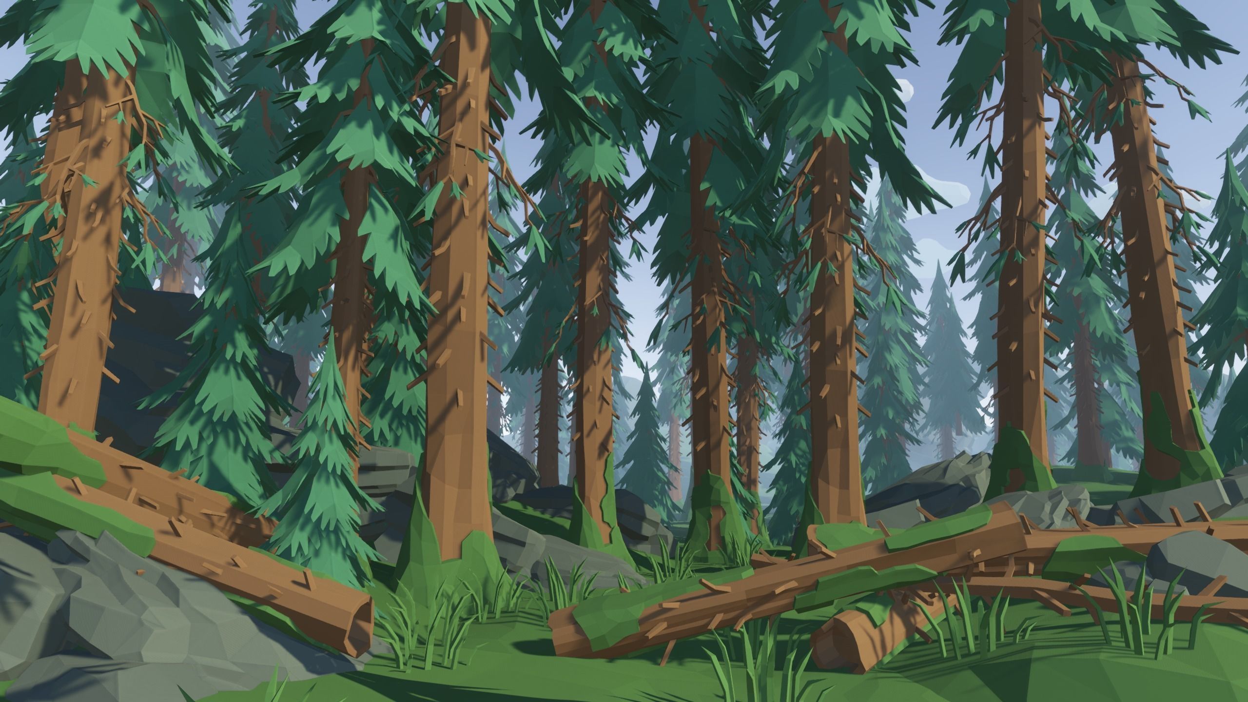 3D model Polygon Pine Forest VR / AR / low-poly | CGTrader