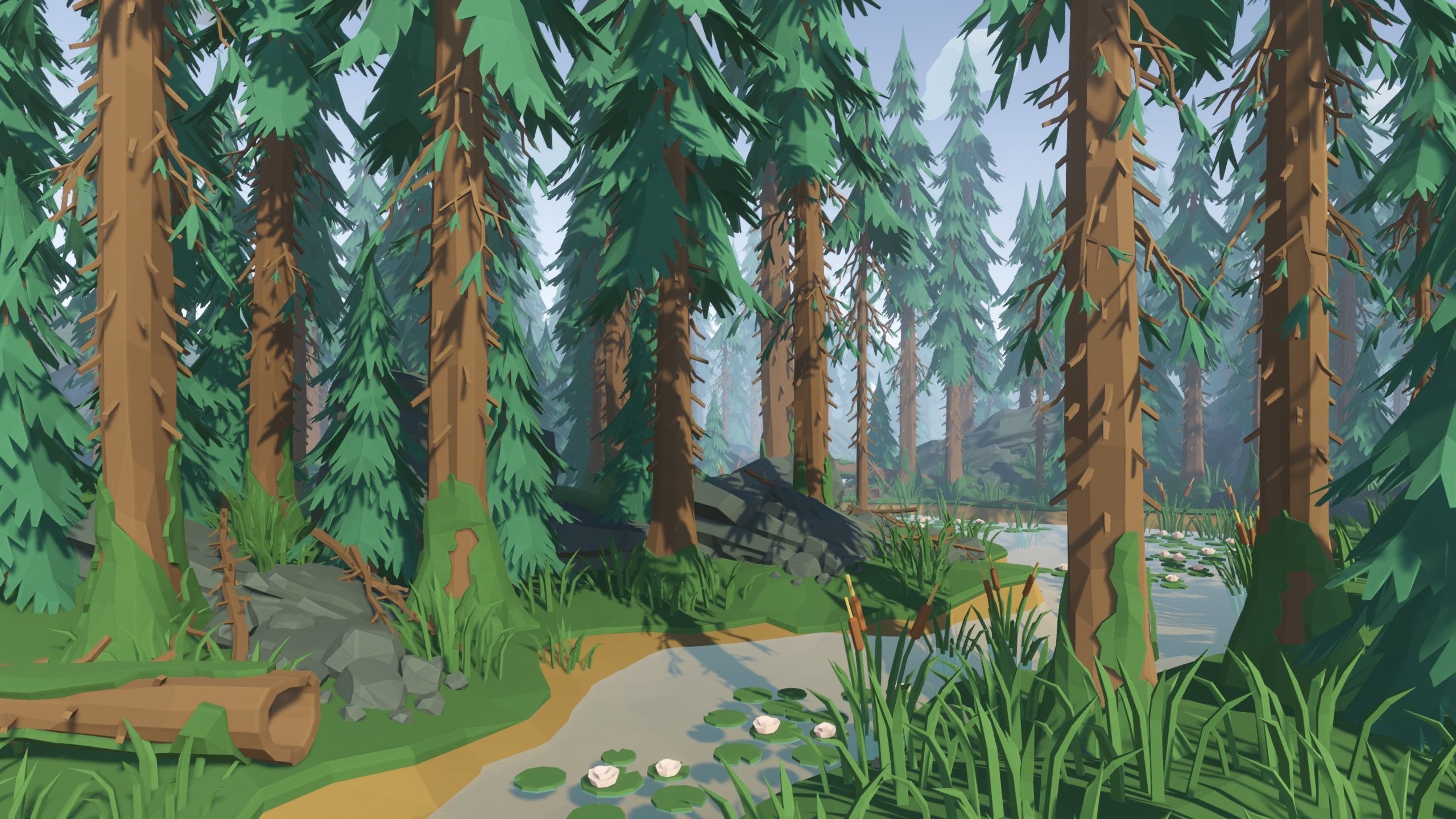 3D model Polygon Pine Forest VR / AR / low-poly | CGTrader