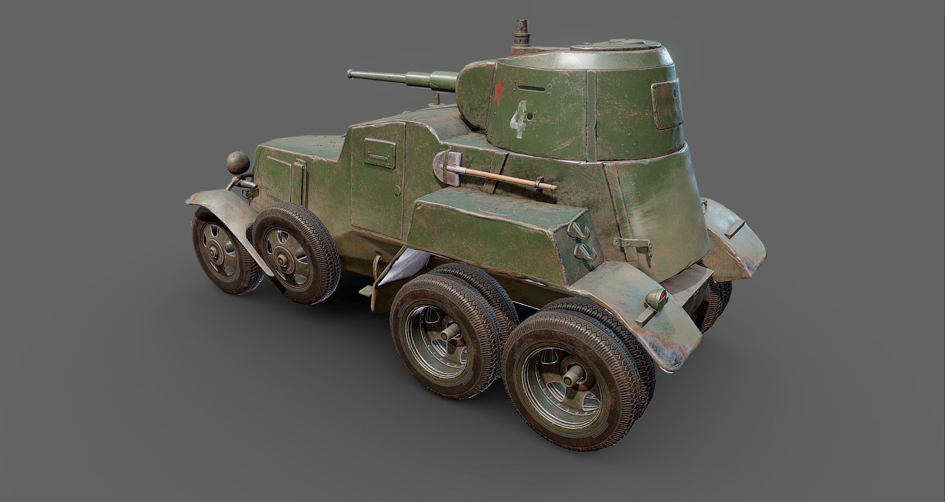 3D model BA-10 armored car VR / AR / low-poly | CGTrader