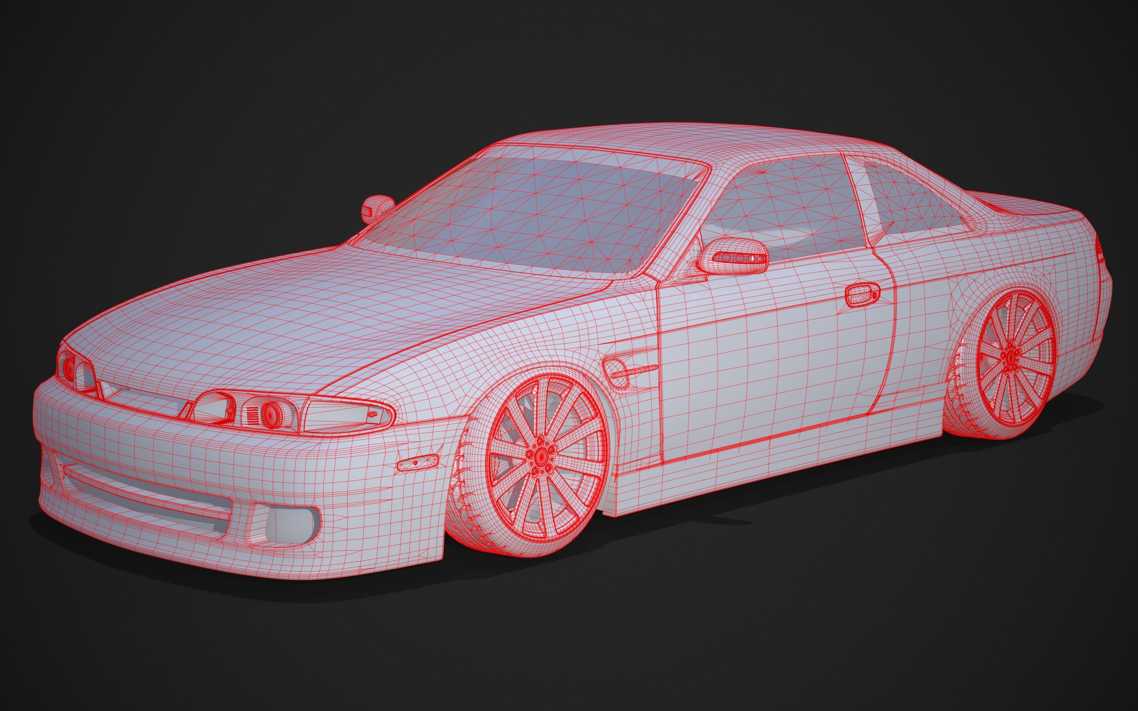 3D model Nissan Silvia S14 326 Power DLux bodykit VR / AR / low-poly ...