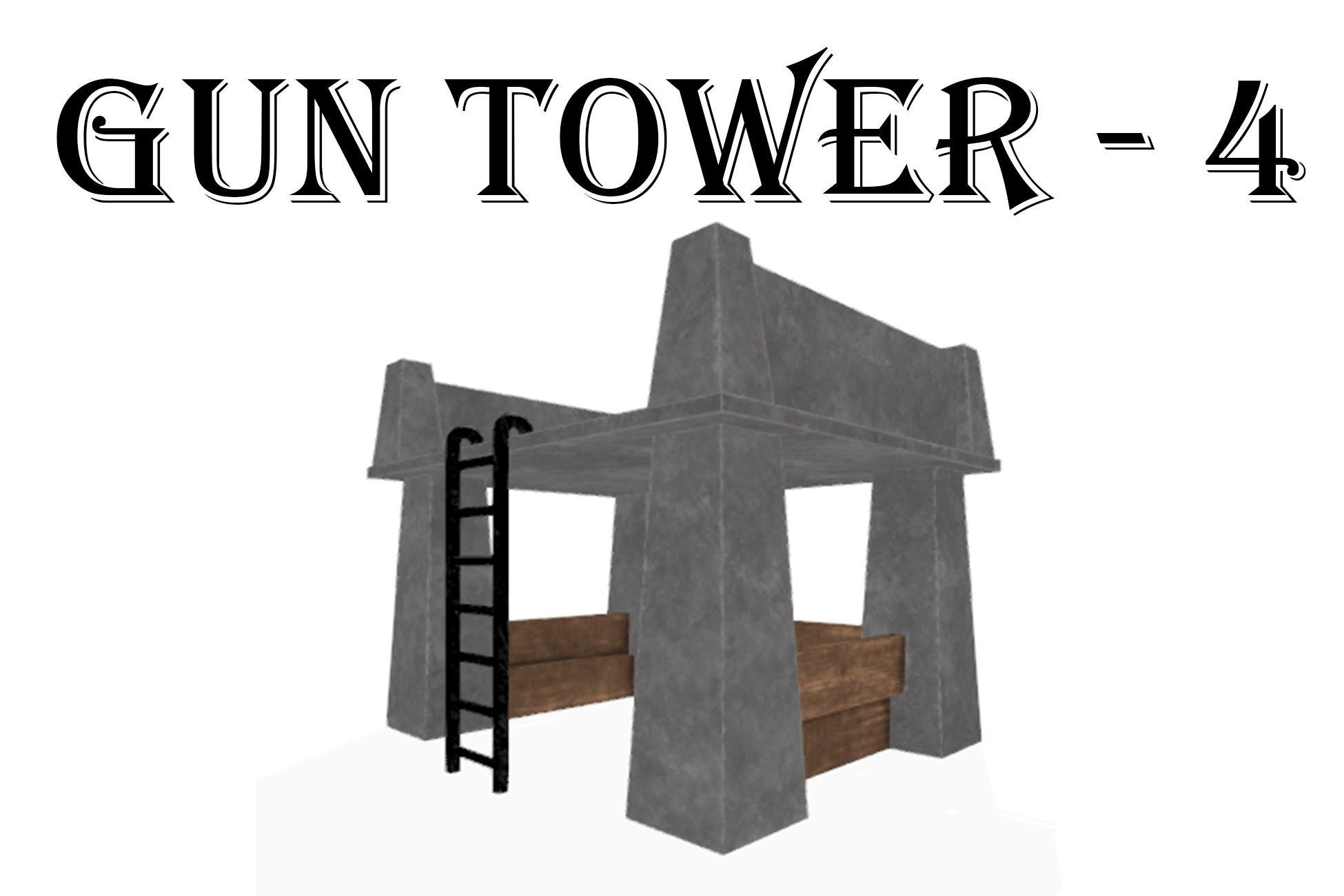 3D model Gun Tower 4 | CGTrader