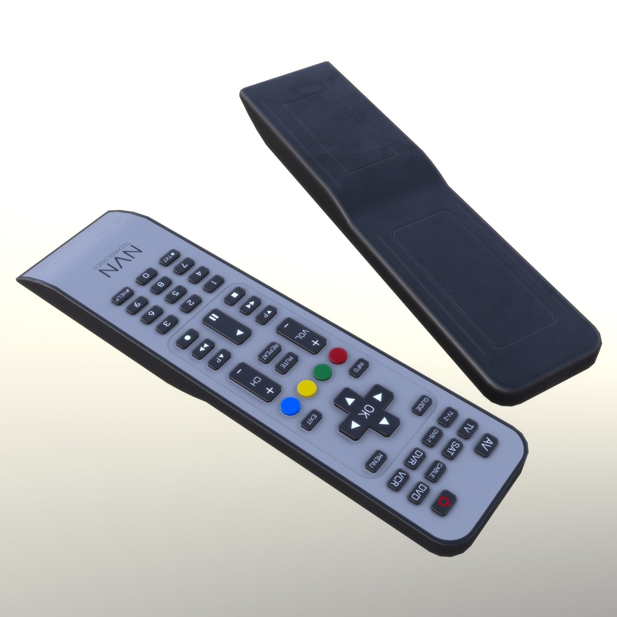3D model 2000s TV Remote Control Gray VR / AR / low-poly | CGTrader