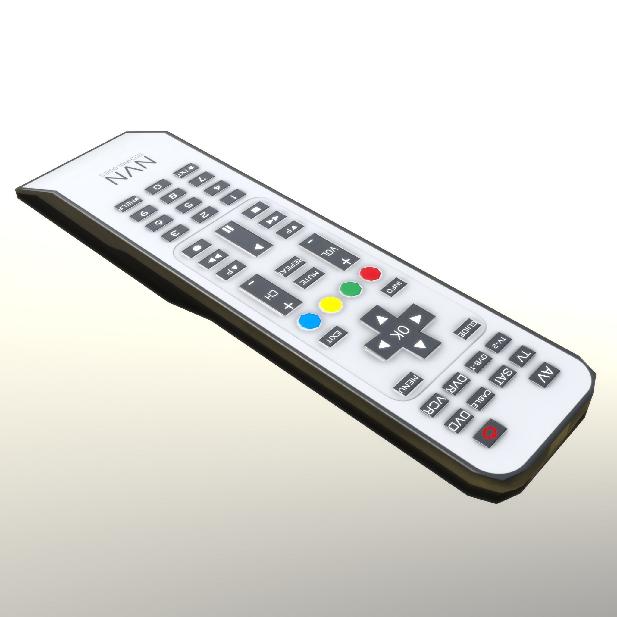3D model 2000s TV Remote Control Gray VR / AR / low-poly | CGTrader