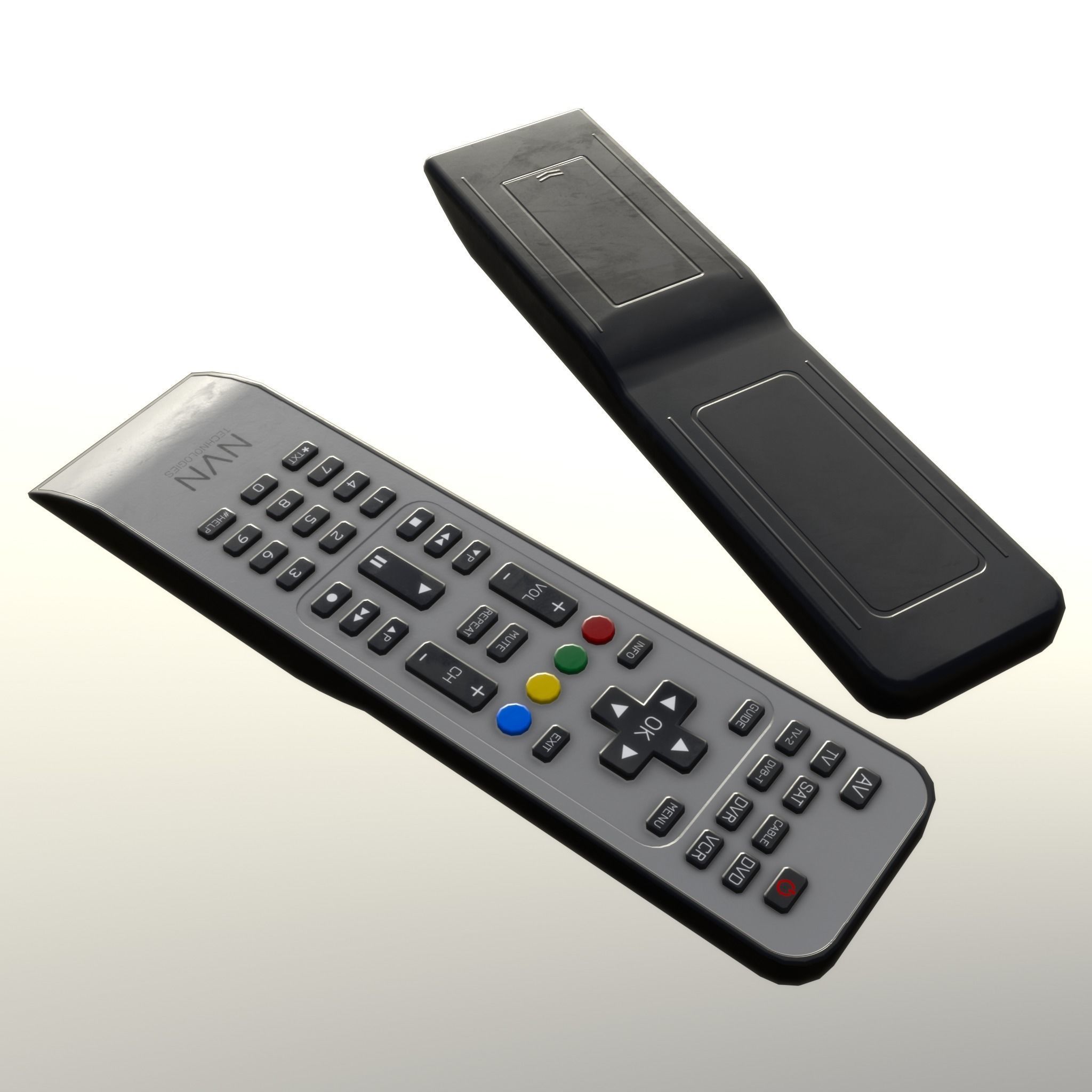 3D model 2000s TV Remote Control Gray VR / AR / low-poly | CGTrader