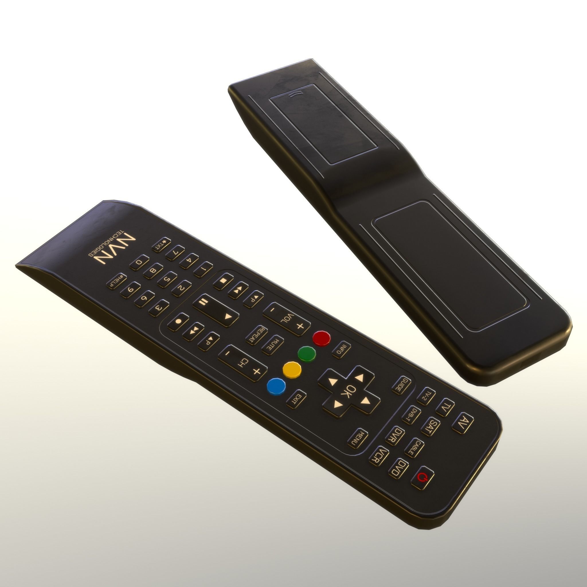 3D model 2000s TV Remote Control Black VR / AR / low-poly | CGTrader