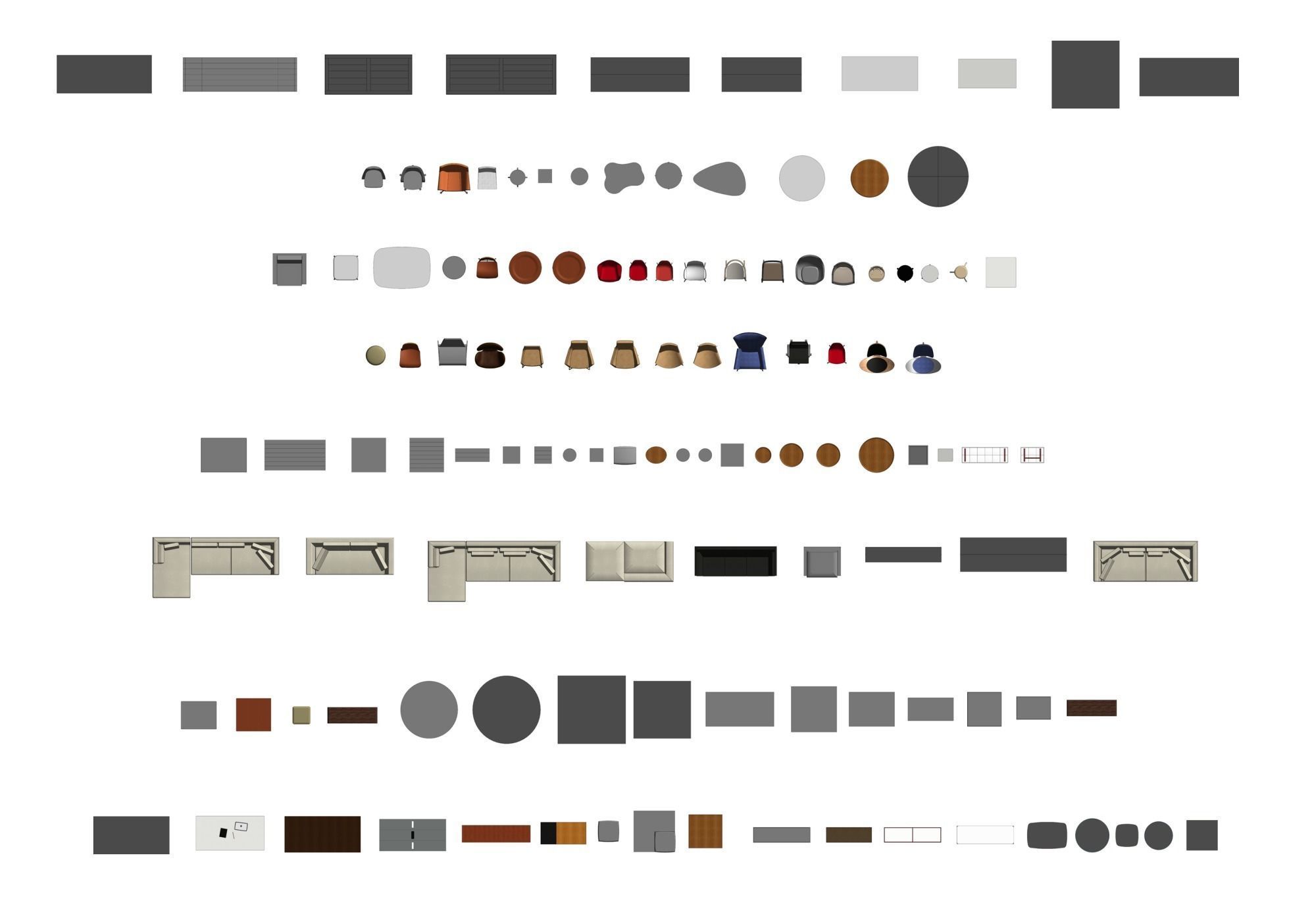 3D model 120 Modern Revit Furniture Pack VR / AR / low-poly | CGTrader