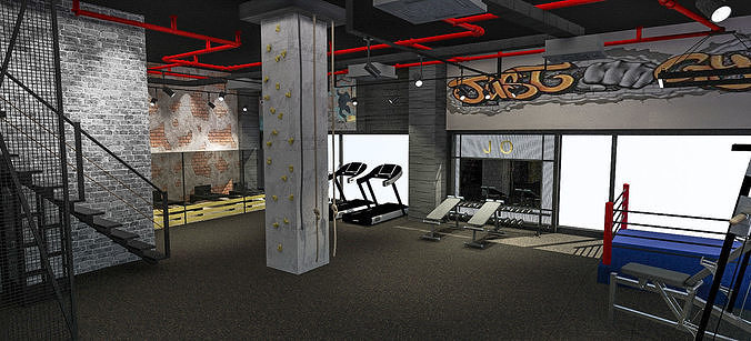 3D model 3D GYM nterior Design VR / AR / low-poly | CGTrader