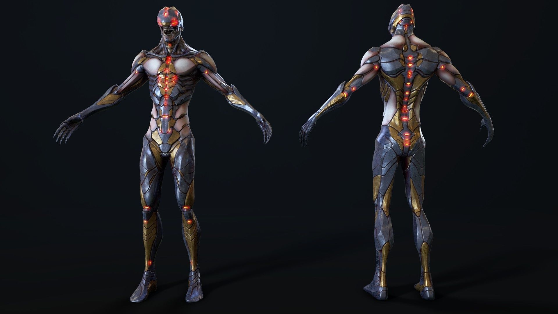 Free Biomechanical Mutant free VR / AR / low-poly 3D model rigged ...