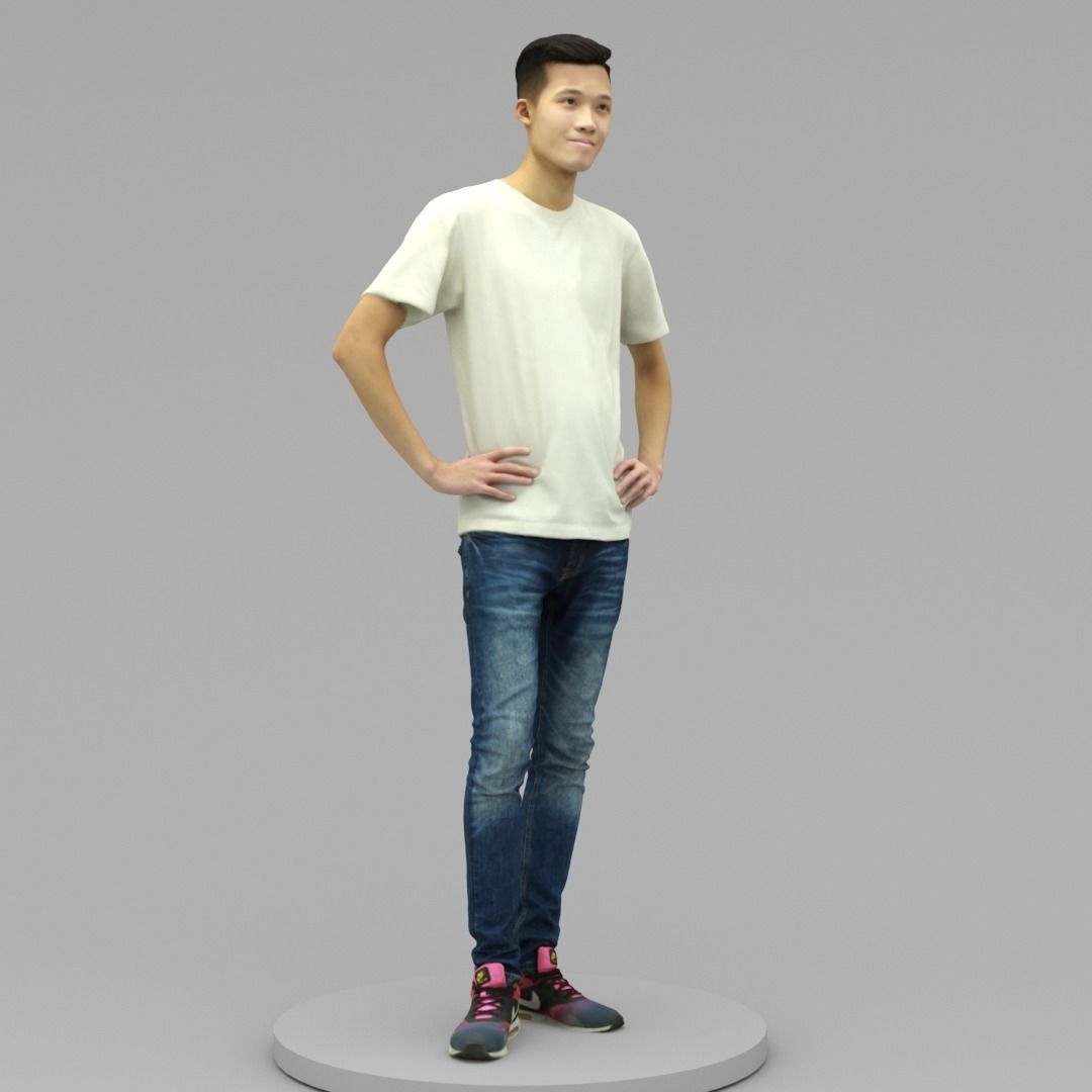 A Handsome Young Man Posing In Akimbo Posture 3D model | CGTrader