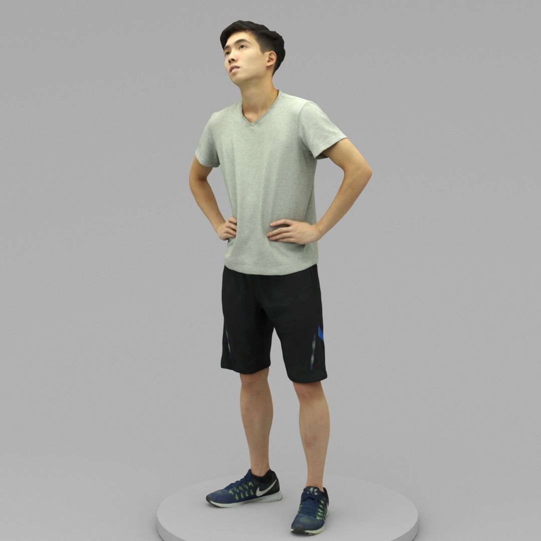 A Young Man Posing In Akimbo Posture 3D model | CGTrader