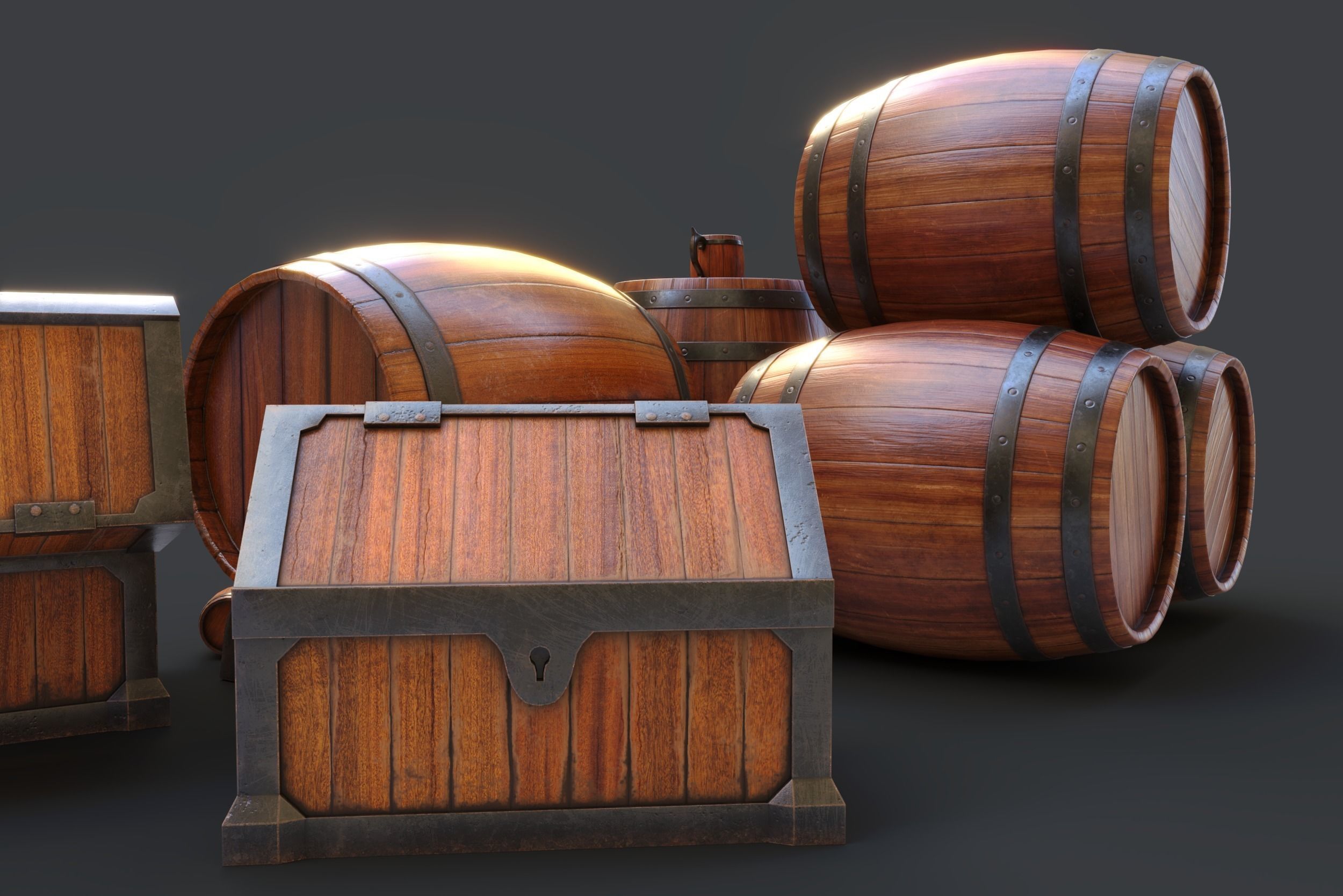 3D model Barrels Package VR / AR / low-poly | CGTrader