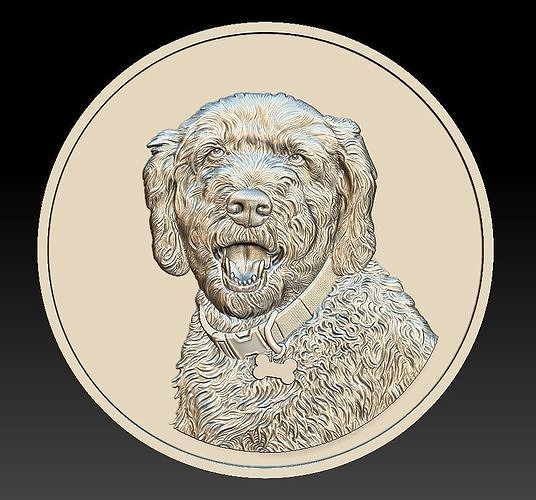 Dog Head Coin - relief - 2020 3D model 3D printable | CGTrader