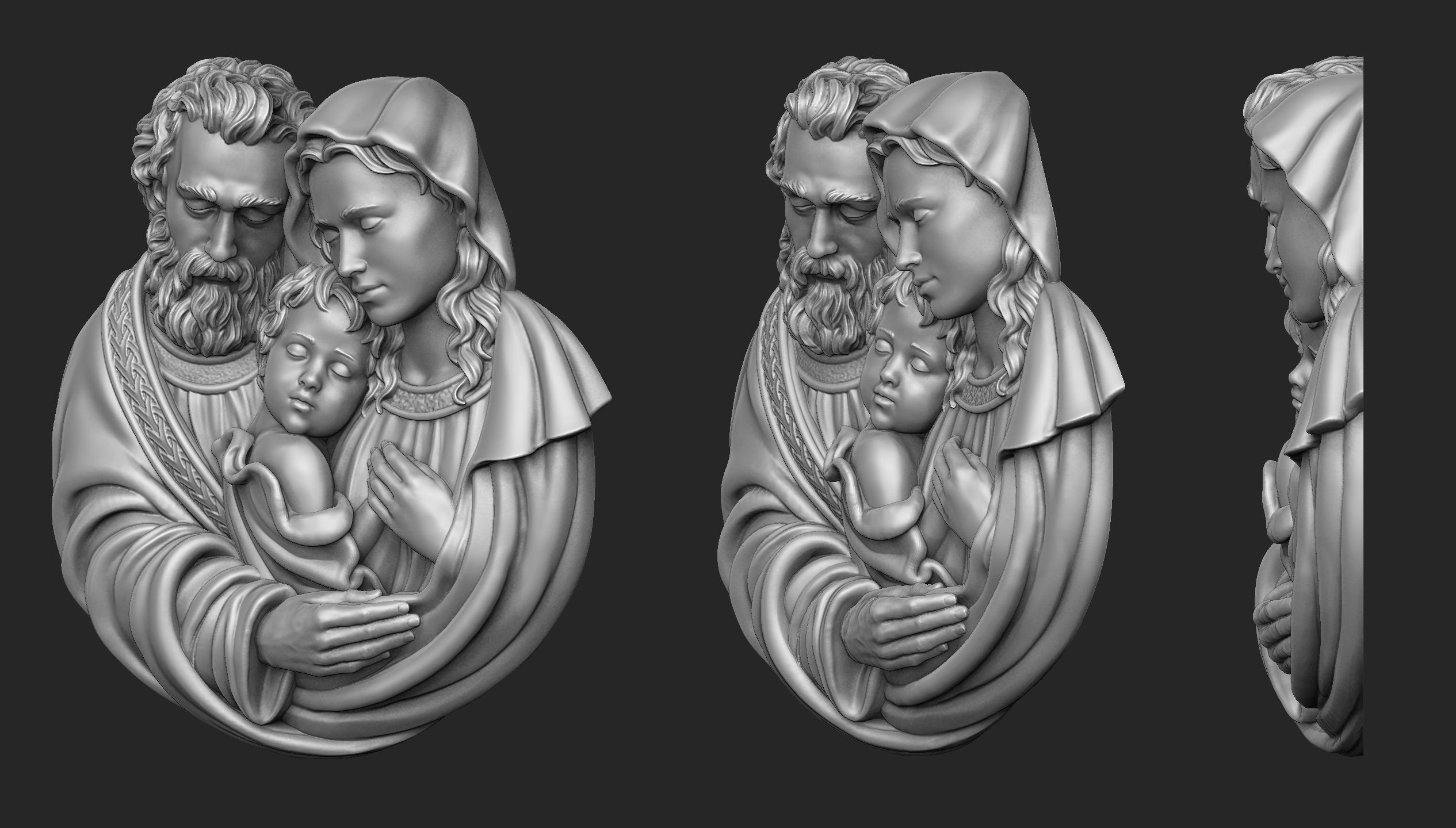 Holy Family Pendant 3D model 3D printable | CGTrader