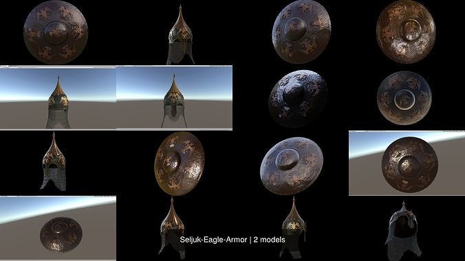 Seljuk-Eagle-Armor shield with birds 3D Model Collection | CGTrader