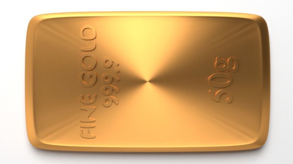 Goldplate 50gram 3D model | CGTrader