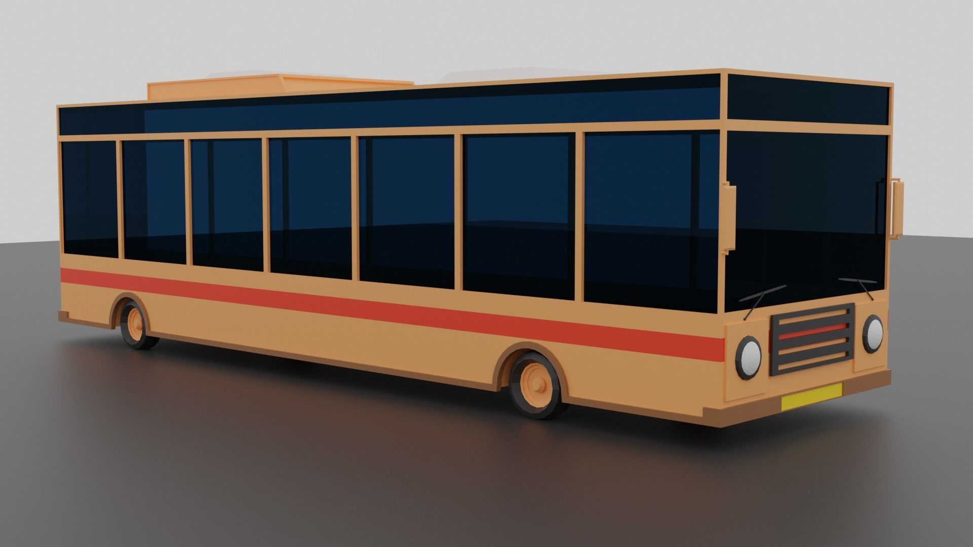 Low Poly Bus Game Ready School Bus Cartoon Bus free VR / AR / low-poly ...