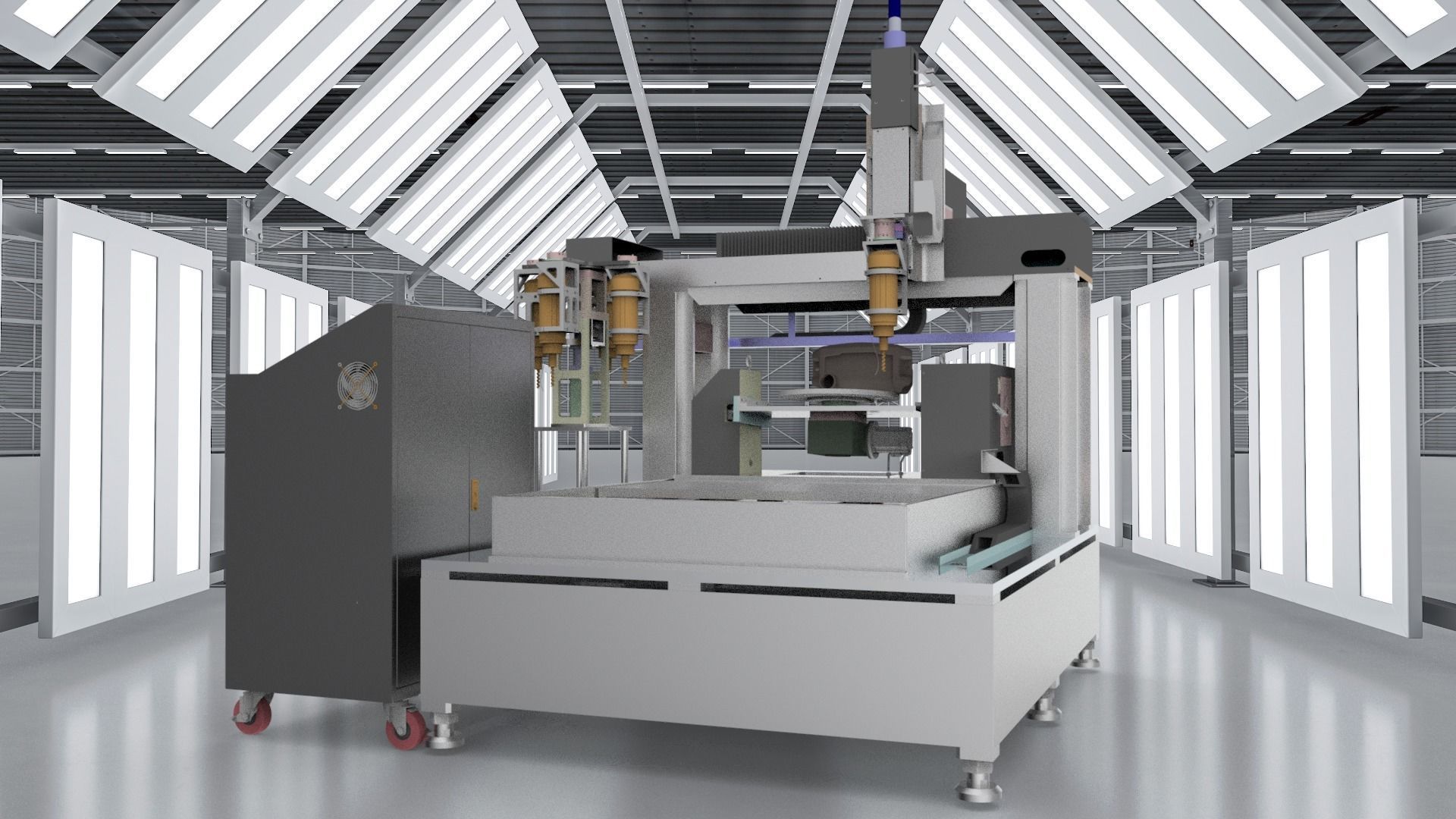 Six axis CNC milling machine 3D model | CGTrader