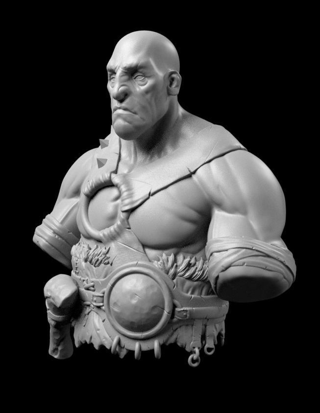 Barbarian Bust free 3D model 3D printable | CGTrader